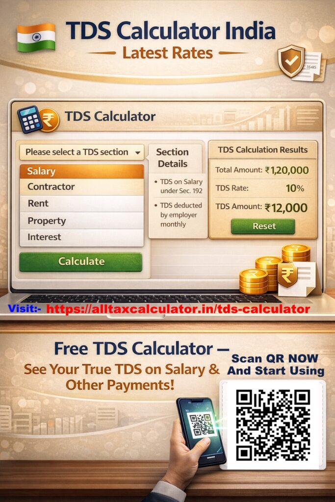 Free TDS Calculator India - Save 30% Tax Now! All Sections